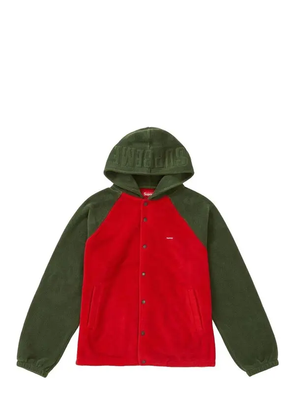 Supreme Polartec Hooded Raglan Coat - Red