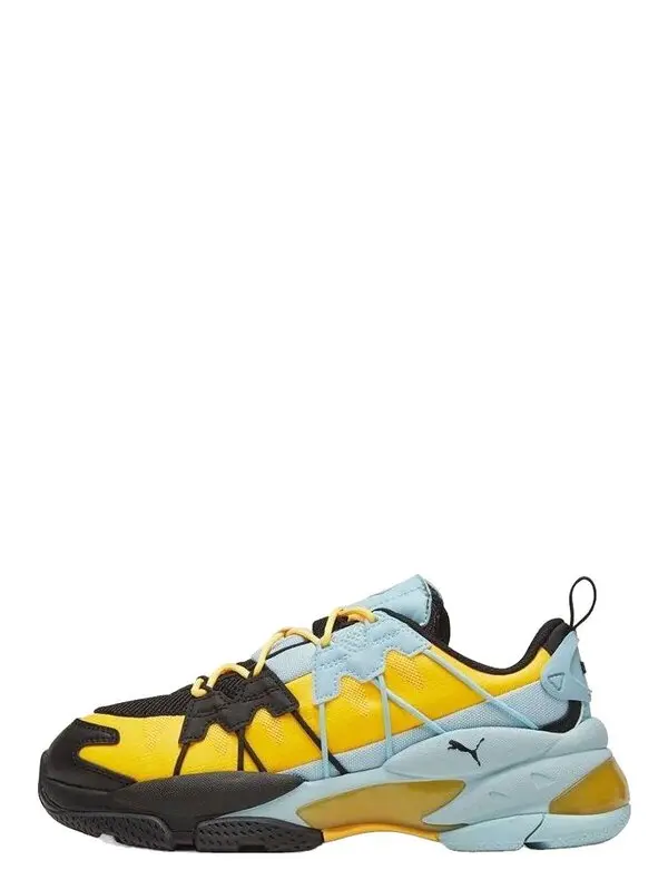 PUMA Lqdcell Omega Striped Knit Sneakers - Black/yellow/blue