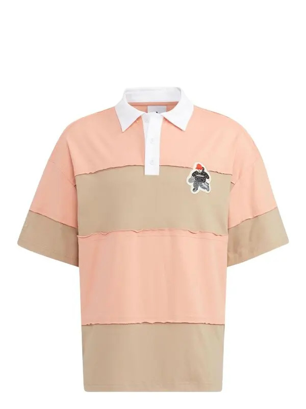 Adidas Originals Splicing Colorblock Short Sleeve Polo Shirt Pink - Multi-color