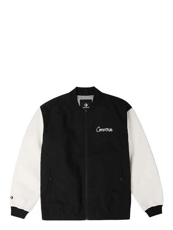 CONVERSE Chain Stitch Woven Bomber Jacket - Black