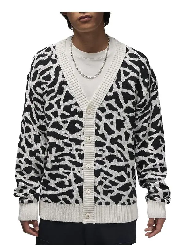 JORDAN Air Flight Heritage Cardigan - White Cement Grey