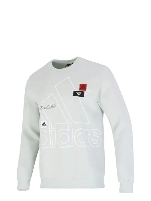Adidas Crewneck Sweatshirt With Large Logo Print - Default Color