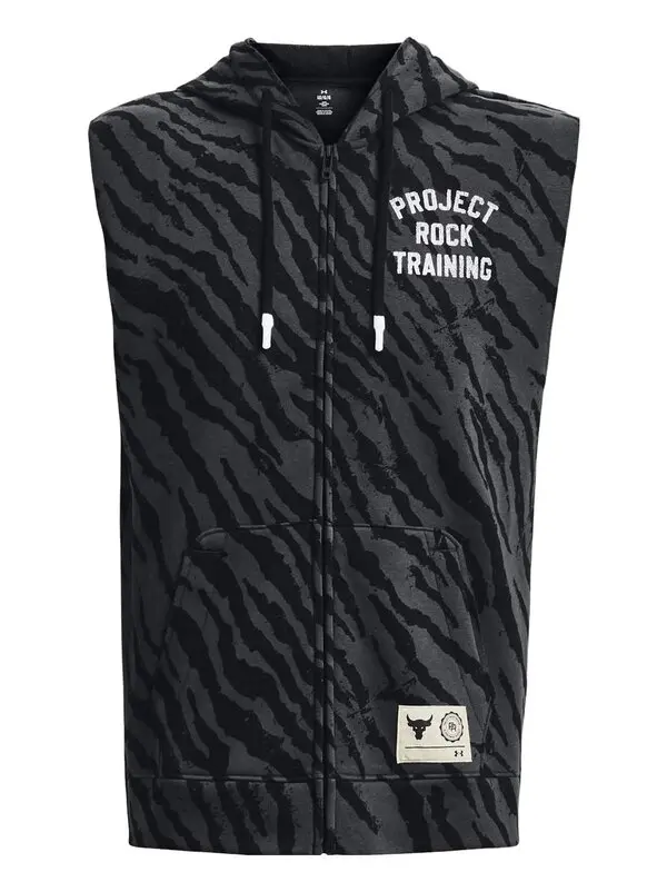 Under Armour Project Rock Rival Fleece Sleeveless Full Zip Top - Black