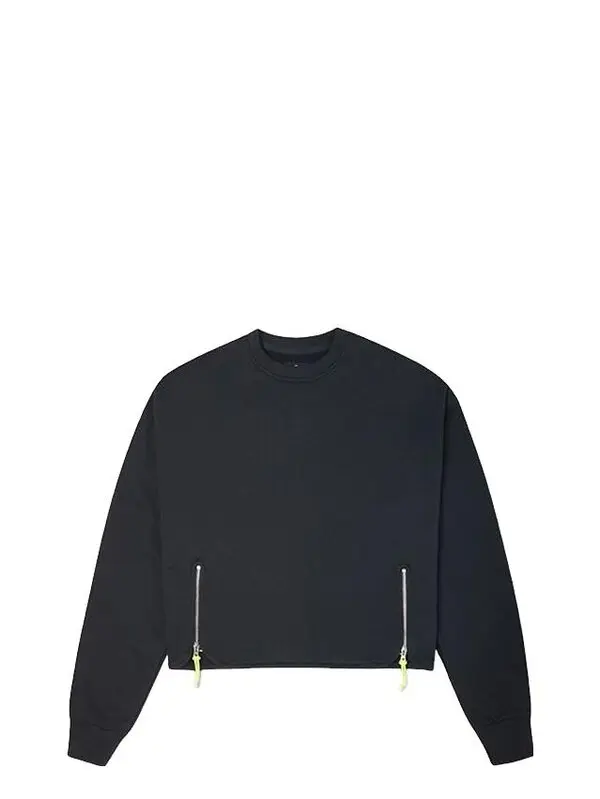 CONVERSE Mountain Club Crewneck Sweatshirt With Zip Detail - Black