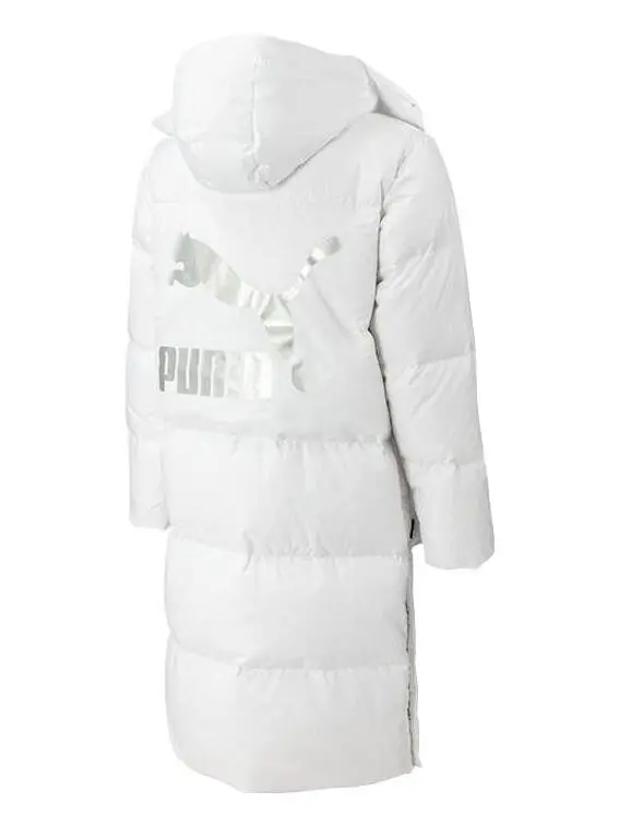 PUMA Teamliga Long Down Coat - White/silver