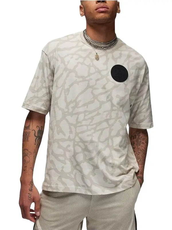 JORDAN Paris Saint-germain Graphic T-shirt 'beige - Grey