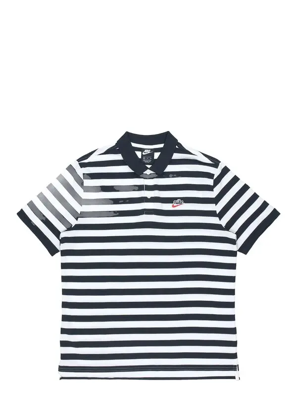 Nike Stripe Short Sleeve Polo Polo Shirt - Black