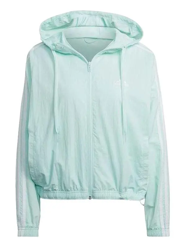 Adidas Essentials Repeat Logo Loose Fit Windbreaker - Blue