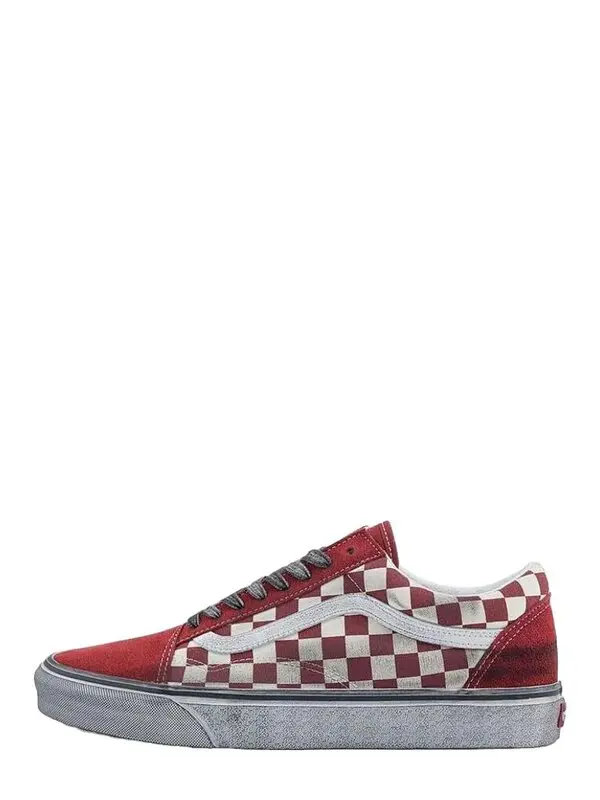 VANS Old Skool Stressed Check Sneakers - Check Red/white