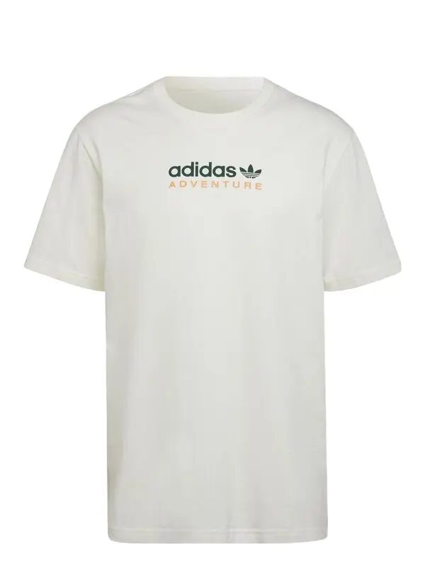 Adidas Originals Mtn Spr Tee Alphabet Logo Printing Sports Round Neck Short Sleeve White T-shirt - Multi-color