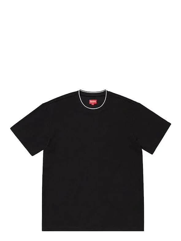 Supreme Ss19 Stripe Rib Waffle Top Short Sleeve - Black