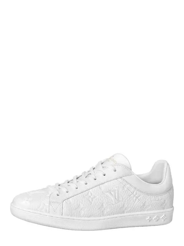 LOUIS VUITTON Luxembourg Monogram Embossed Leather Sneakers - White