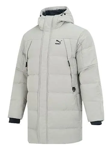 PUMA Hooded Down Coat - Grey/green