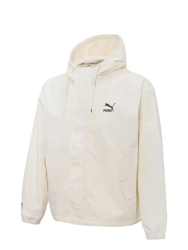 PUMA Hooded Windbreaker Jacket - White/black