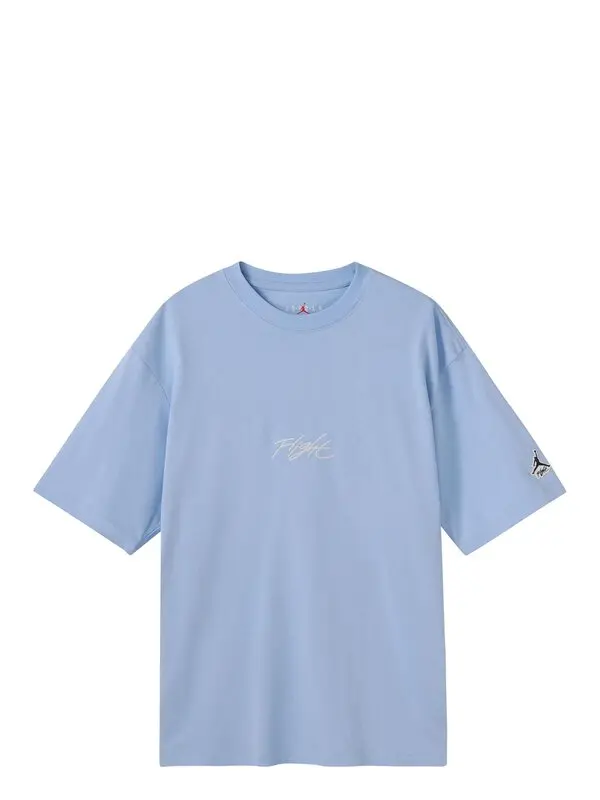 Nike Jordan Flight Essentials Embroidered Logo Sports Round Neck Short Sleeve T-shirt - Blue
