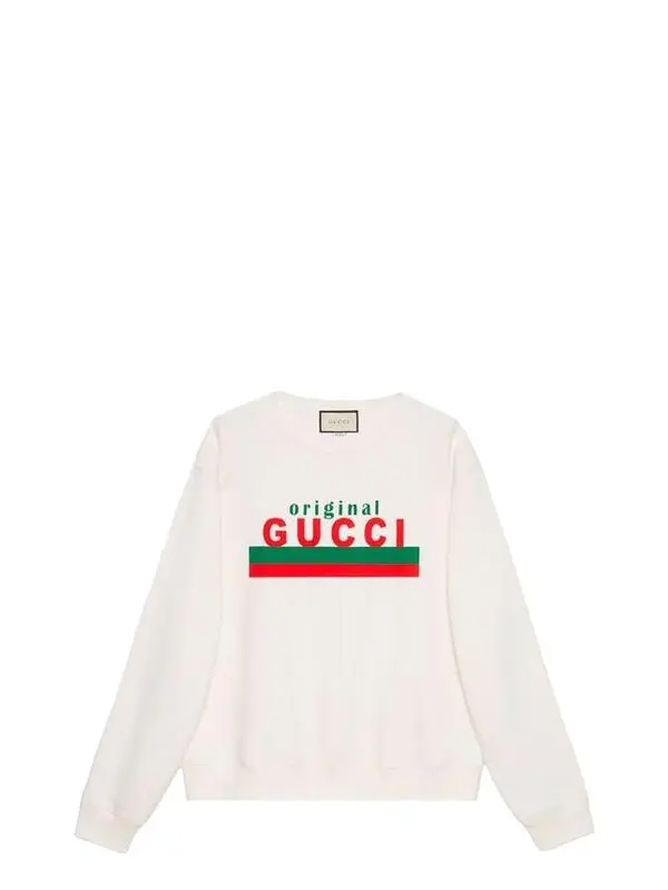 Gucci Original Print Crewneck Sweatshirt - White