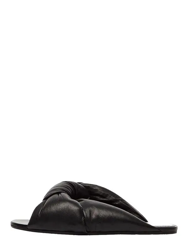 Balenciaga Drapy Flat Sandals - Black
