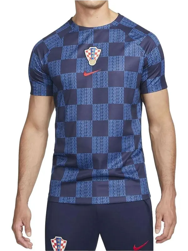 Nike Croatia Dri-fit Pre-match Soccer Top - Blue