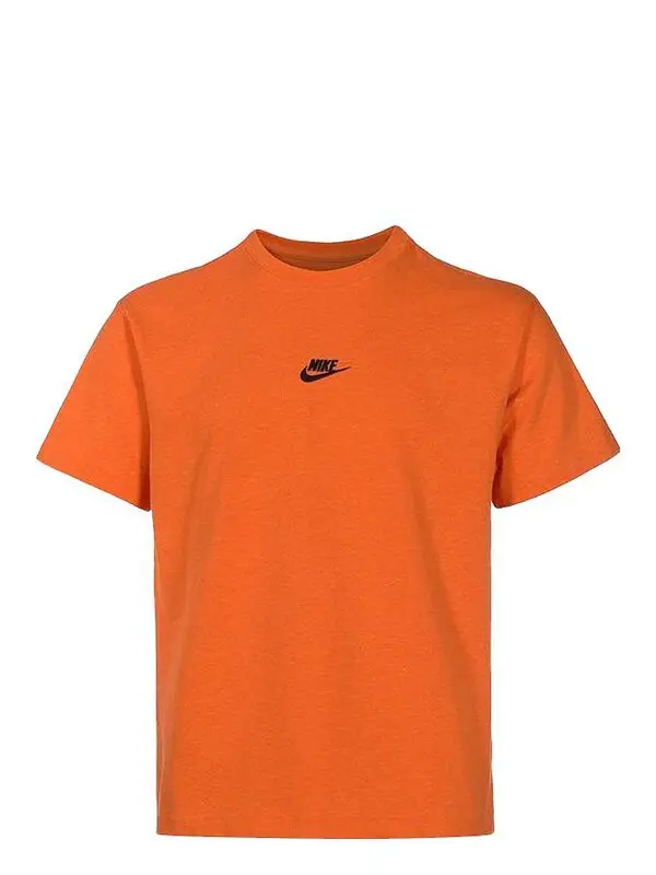 Nike Ss22 Solid Color Embroidered Small Label Round Neck Casual Loose Short Sleeve Orange T-shirt - Multi-color