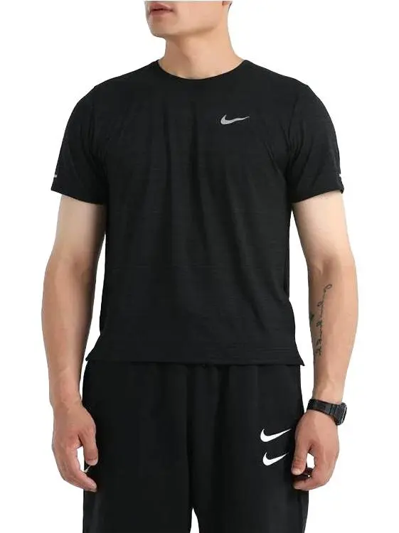 Nike Dri-fit Miler Short Sleeve Top - Black