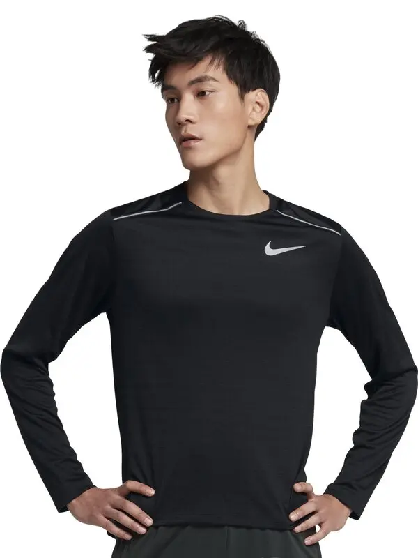Nike Dri-fit Mtler Long-sleeve Running Top - Black