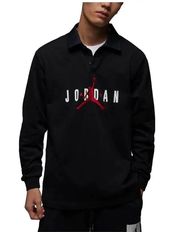 JORDAN Ss23 Jumpman Logo Polo Shirt - Black