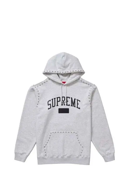 Supreme Studded Hooded Sweatshirt - Ash Grey