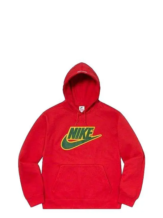 Supreme X Nike Leather Appliqu Hooded Sweatshirt - Red