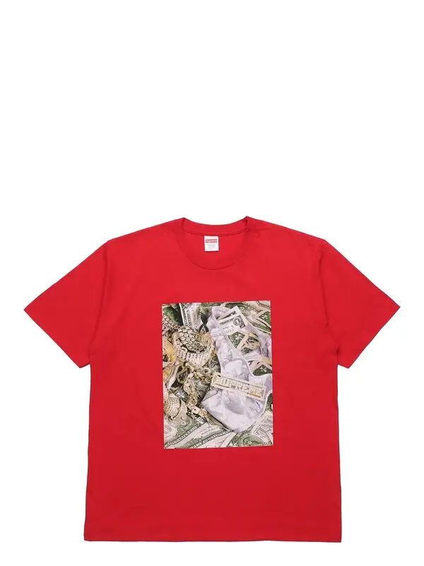 Supreme Ss20 Week 1 Bling Tee Money Printing Short Sleeve - Red