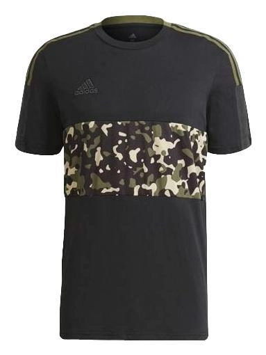 Adidas Tiro Tee Aop Casual Sports Soccer/football Short Sleeve - Black