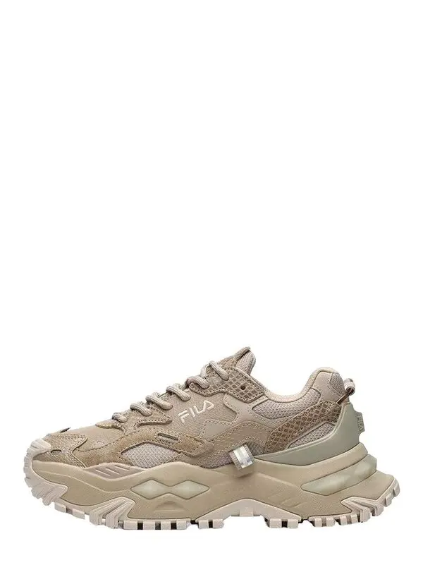 FILA FUSION Bianco Lace Up Sneakers - Brown