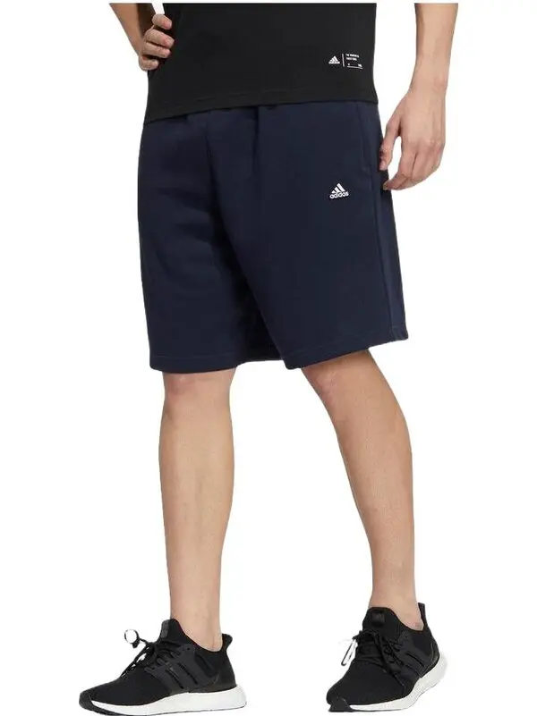 Adidas Solid Color Logo Printing Lacing Straight Shorts - Default Colorway