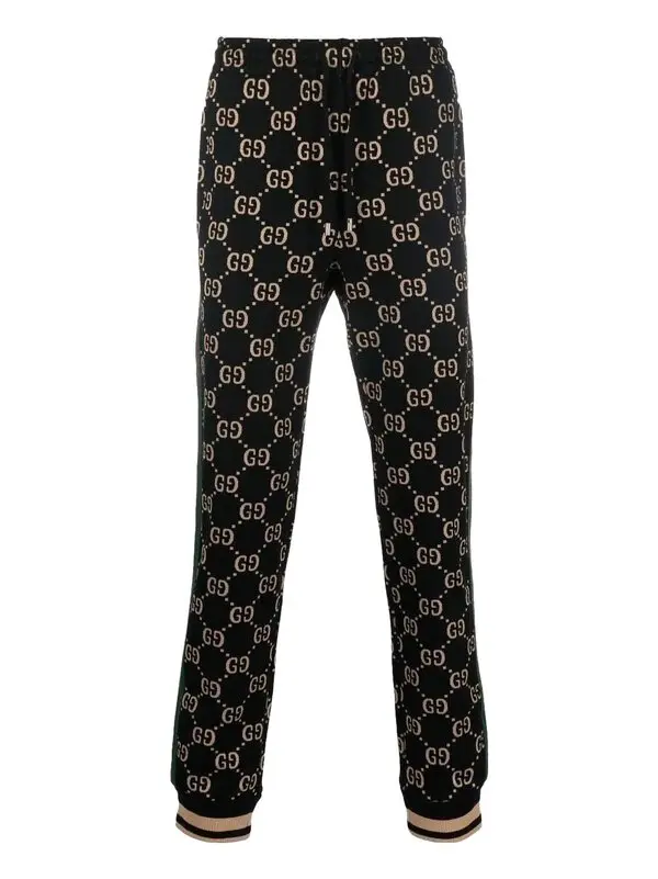 Gucci Gg Jersey Cotton Jogging Pant 'black Camel - Black/camel