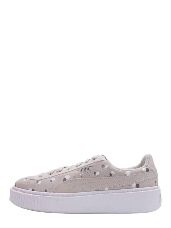 PUMA Suede Platform Sneakers With Polka Dot Detail - Silver