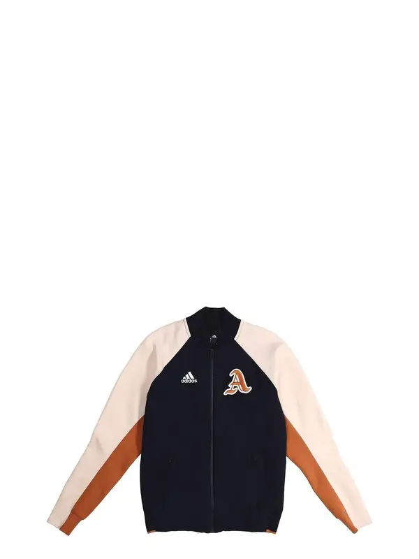 Adidas Varsity Jacket With Athletic Emblem - Navy