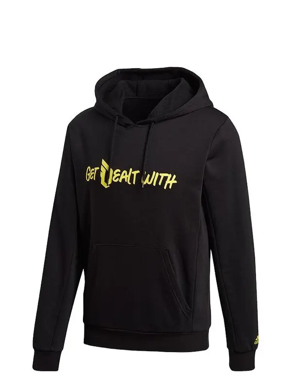 Adidas Alphabet Printing Basketball Sports Pullover - Black