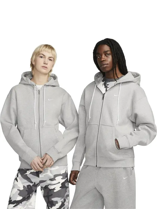 Nike Solo Swoosh Full-zip Hoodie - Grey