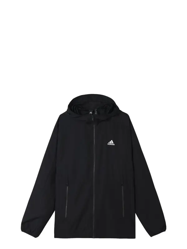 Adidas Hooded Windbreaker Jacket - Black