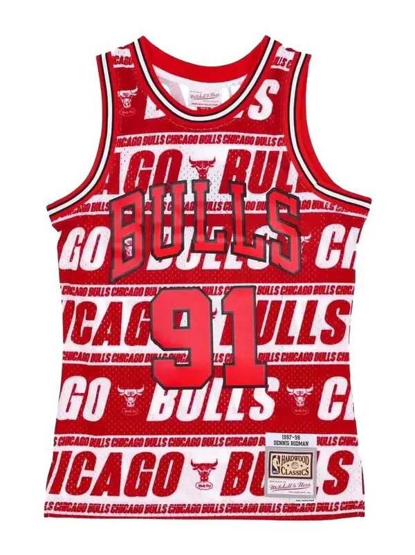 Mitchell & Ness X Nba Chicago Bulls 1997-98 Dennis Rodman 91 Swingman Jersey - Red/white