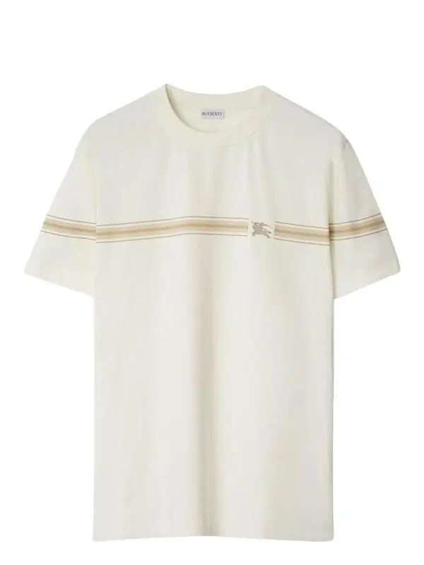 Burberry 25 Striped Cotton T-shirt - Beige