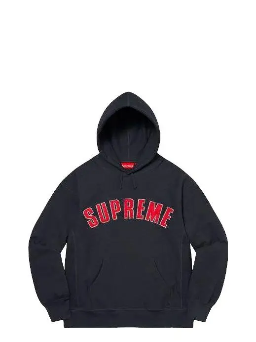 Supreme Pearl Logo Hooded Sweatshirt - Navy/red