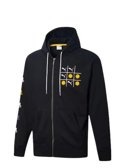 PUMA Casual Hooded Jacket With Printed Detail - Black