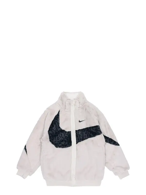 Nike Faux Fur Jacket With Large Swoosh Detail - Default Color