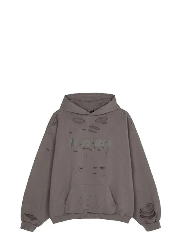 Balenciaga Destroyed Logo Hoodie - Tan