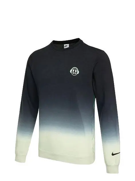 Nike Logo Gradient Printing Round Neck Sweatshirt - Black
