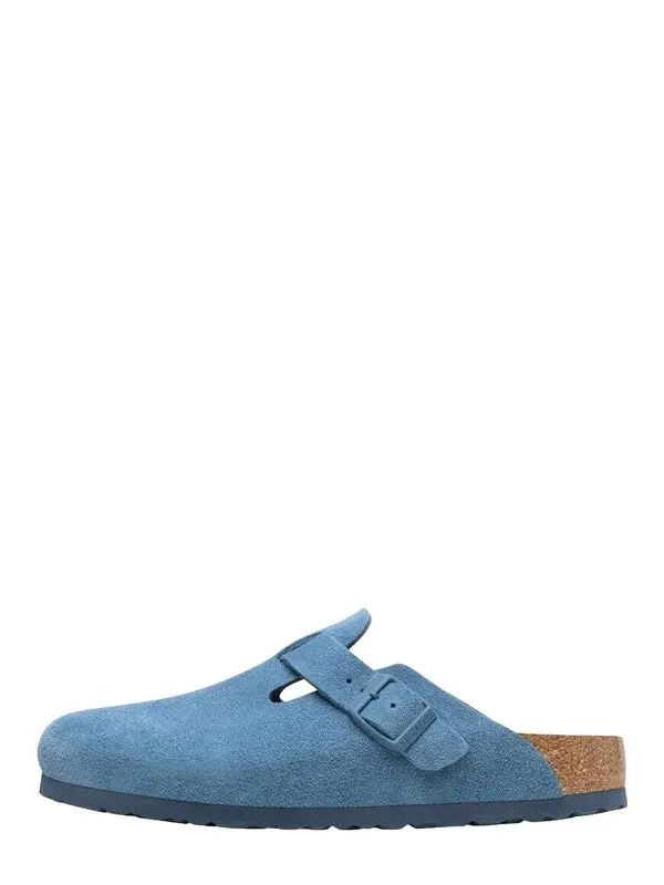 BIRKENSTOCK Boston Soft Footbed Suede Leather Clogs - Blue