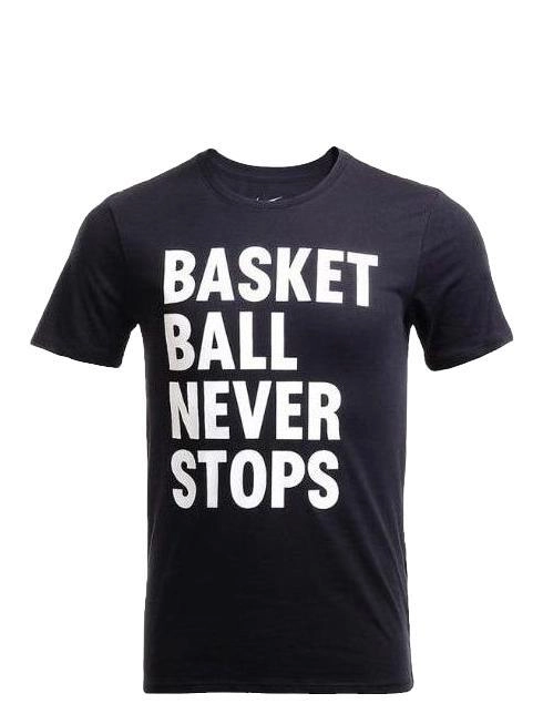Nike Alphabet Casual Round Neck Short Sleeve Black T-shirt - Default Color