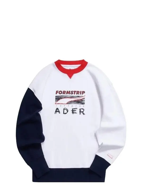 PUMA X Ader Error Crew Neck Pullover Sweatshirt - White/navy/red