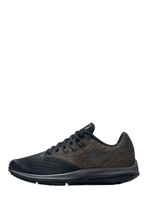Nike Zoom Winflo 4 Anthracite Lace-up Athletic Sneakers - Black