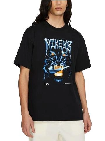 Nike Skateboard Sports Printing Knit Short Sleeve - Black